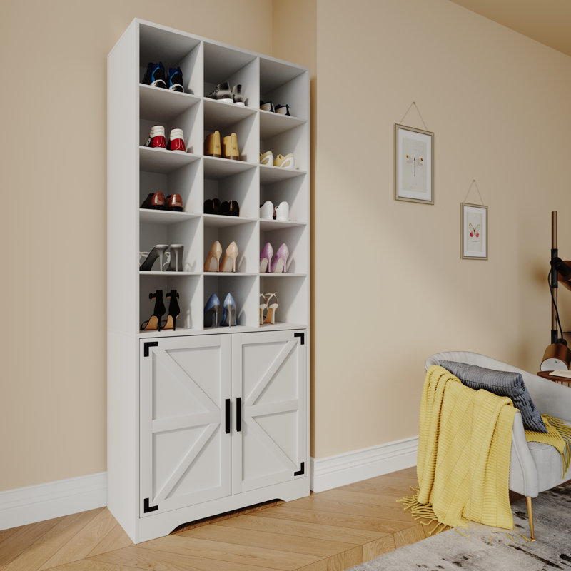 Gracie Oaks 20 Pair Shoe Storage Cabinet Wayfair